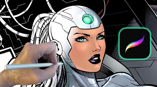 Skillshare How To Color Comics In Procreate Cyber Girl Project Daz3D And Poses Stuffs 